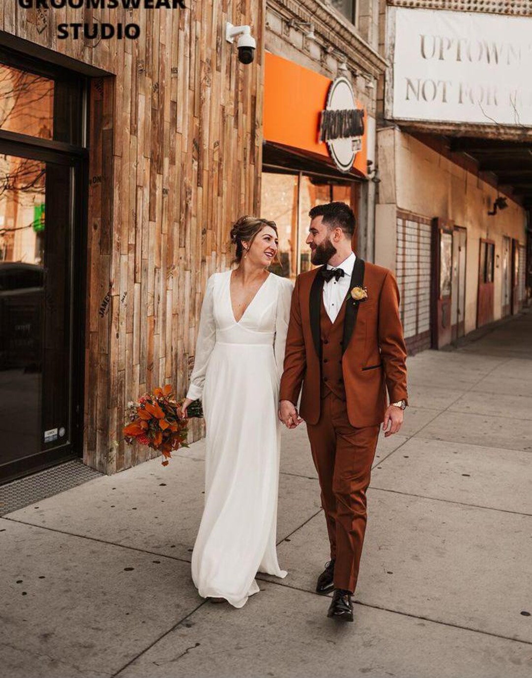 Men's Premium Rust Terracotta Tuxedo 3 Piece Men Suit for Wedding ...