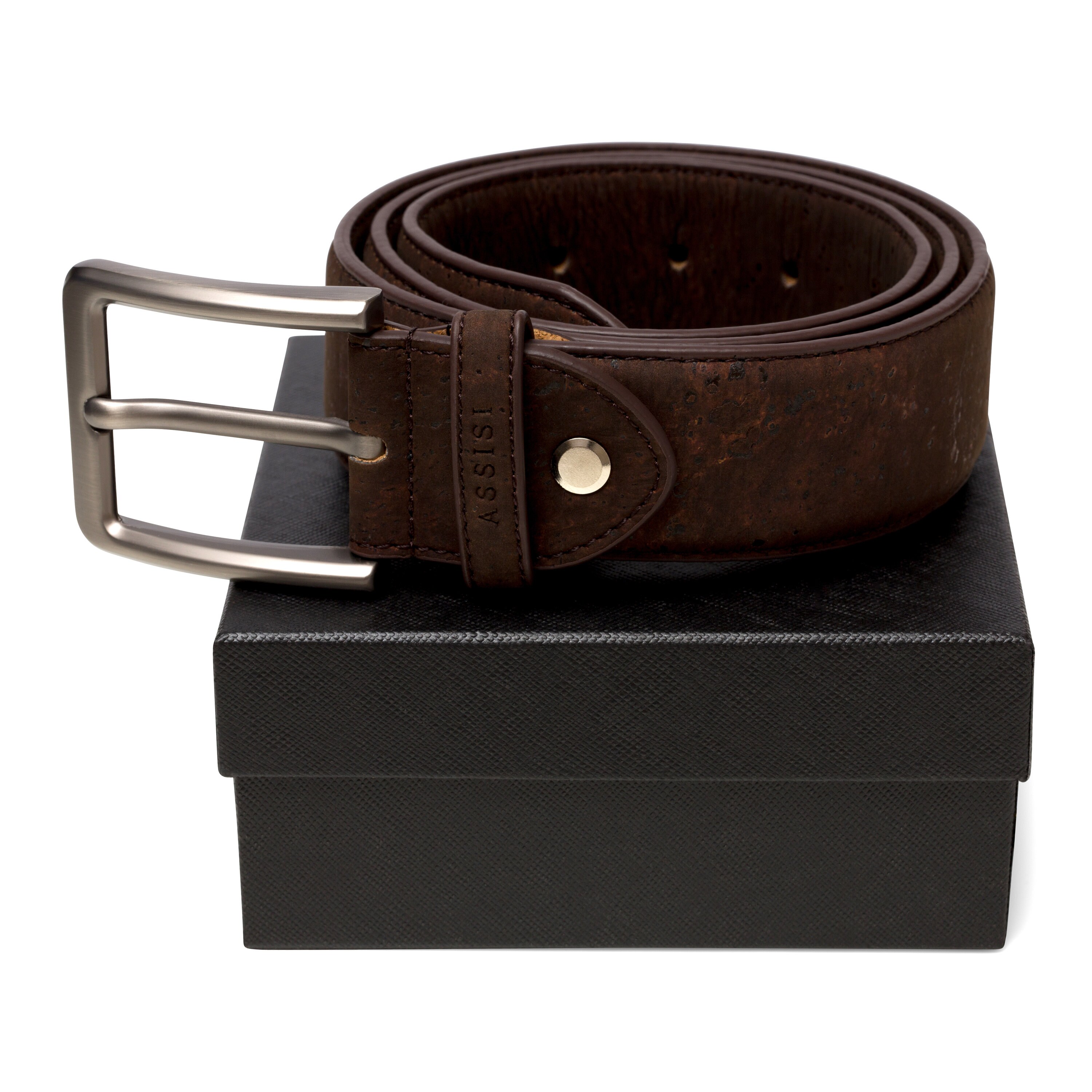 Assisi Style Brown Vegan Belt for Men in Cork Leather, Faux Leather ...