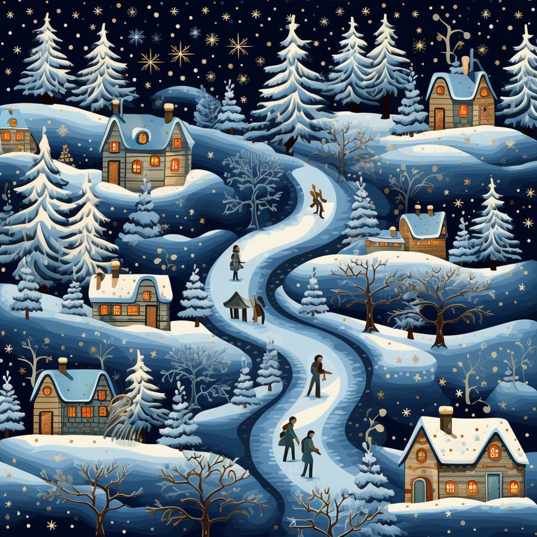 Snowy Winter Wonderland,magical Snowscape, Snow, Cozy Winter, Village ...