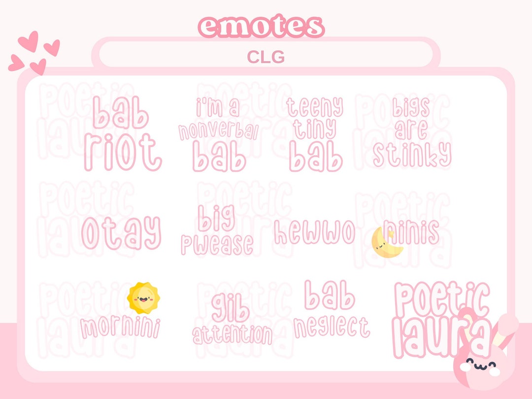 EMOTES | Clg/little Emotes Pack | Text Emotes for Twitch and Discord - Etsy