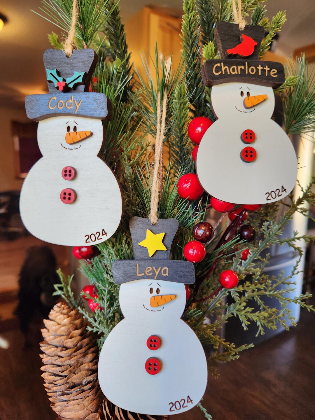 Personalized Snowman Christmas Ornament - Gift Tag - Stocking Tag ...