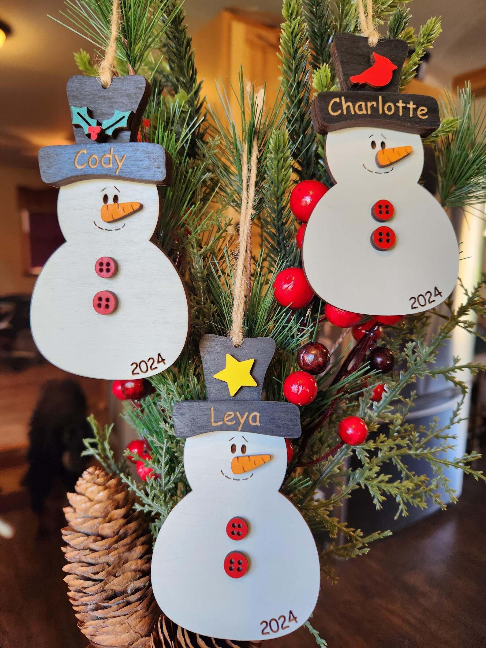 Personalized Snowman Christmas Ornament - Gift Tag - Stocking Tag ...