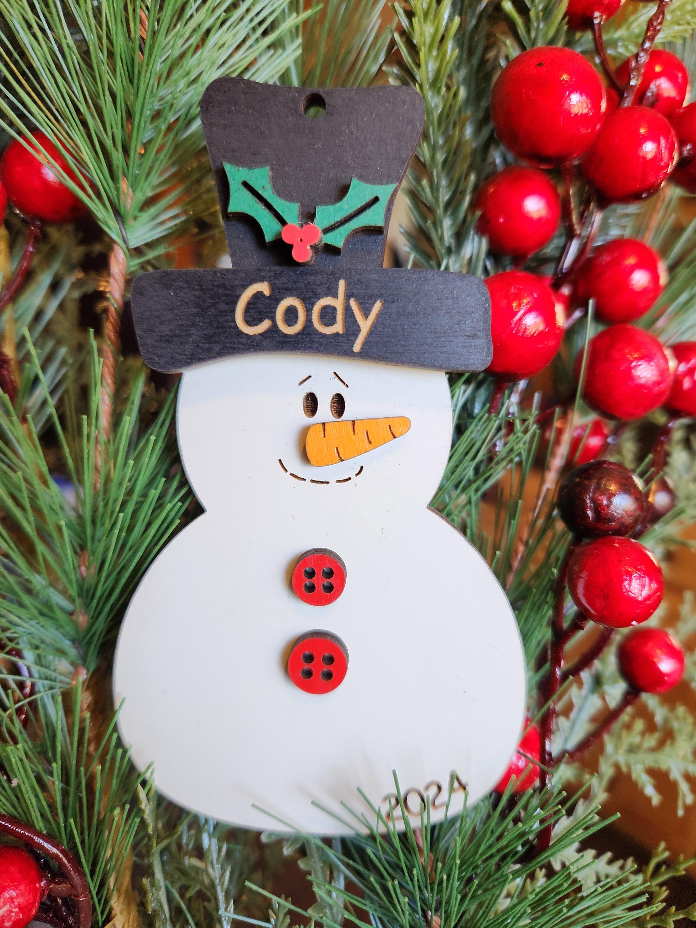 Personalized Snowman Christmas Ornament - Gift Tag - Stocking Tag ...