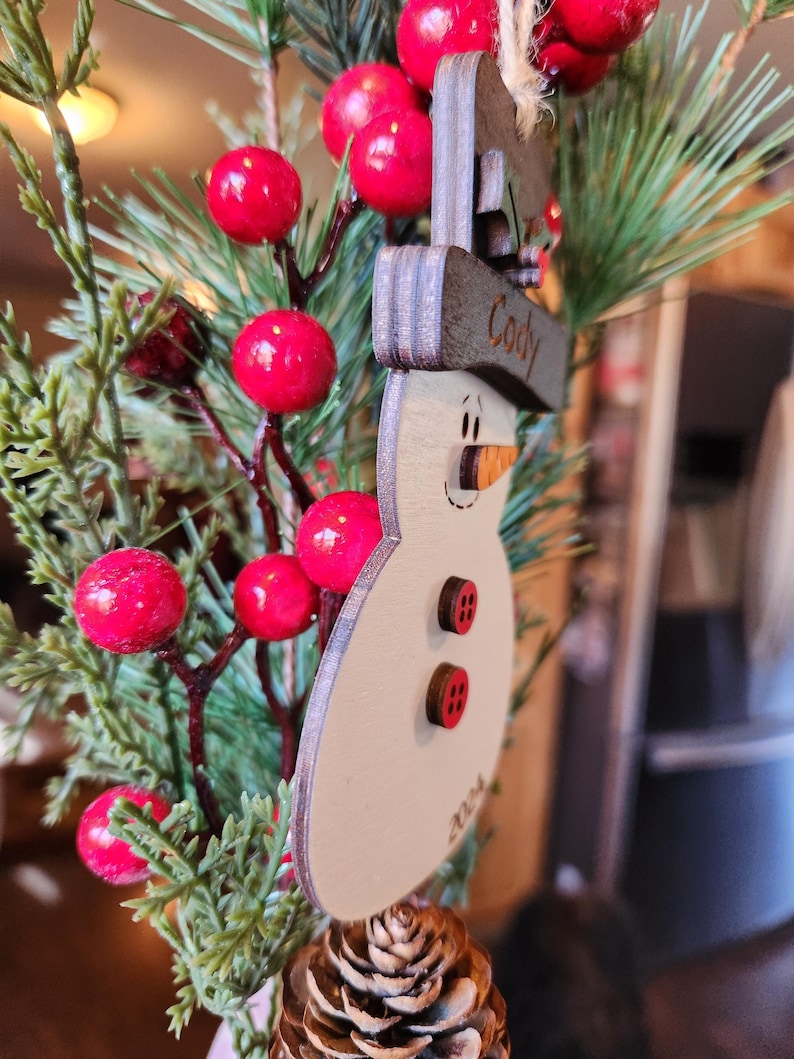 Personalized Snowman Christmas Ornament - Gift Tag - Stocking Tag ...