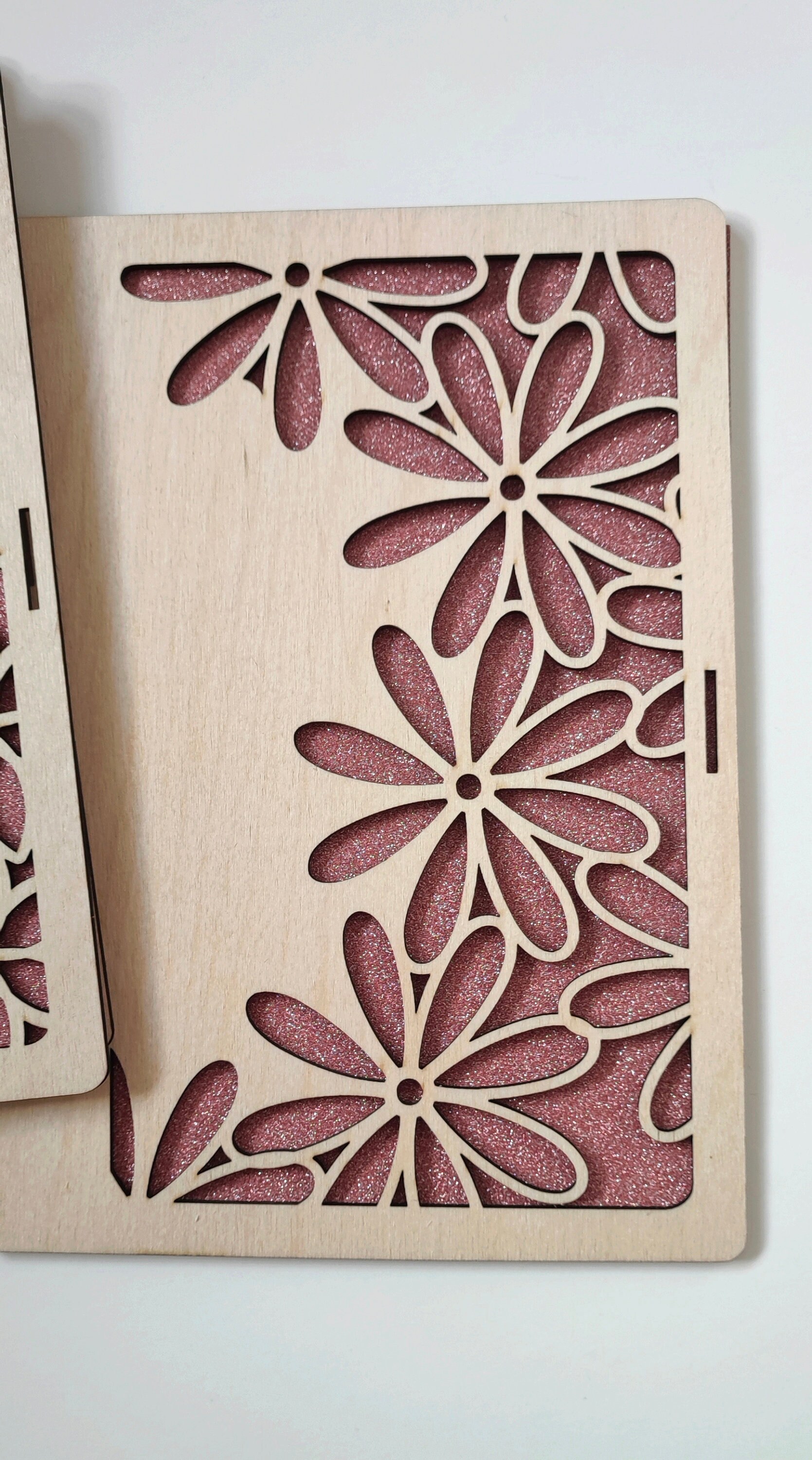 Notebook Wooden Covers Personalized Woman Gift Floral Designs, Laser ...