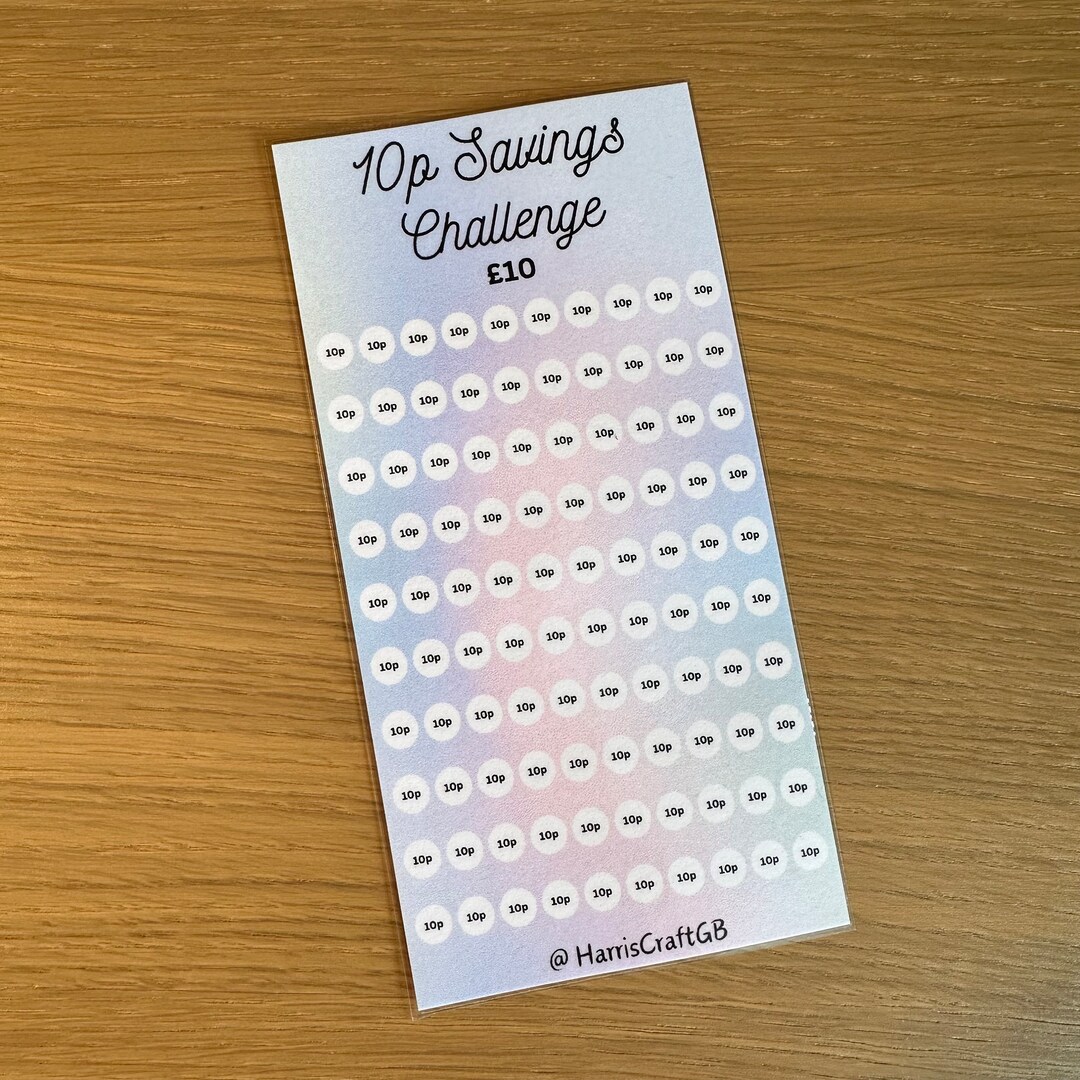 10 Pound in 10p's money Saving Challenge Laminated Card/insert Reuse ...