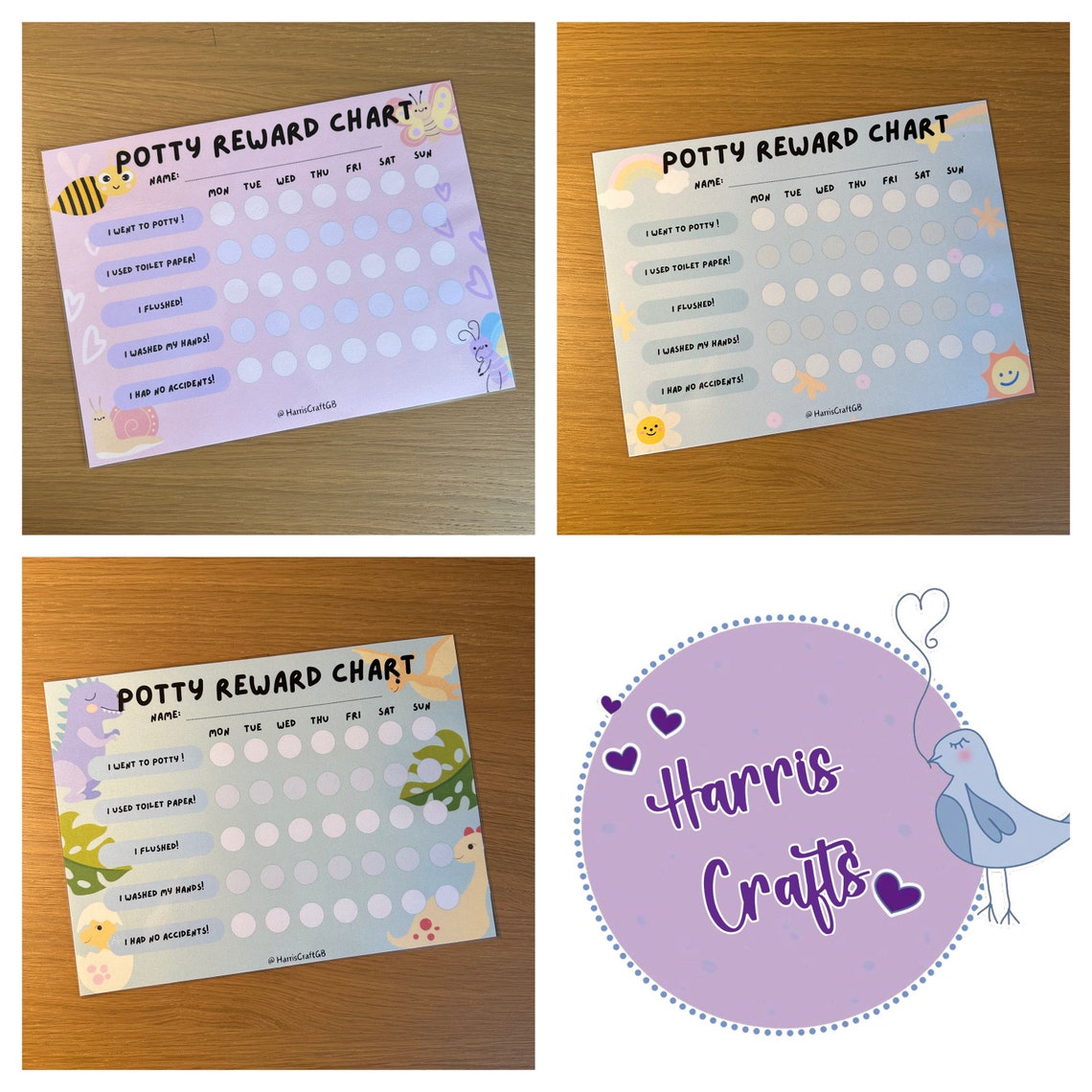 Potty Reward Chart for Kids Digital Download Print at Home Kids Daily ...