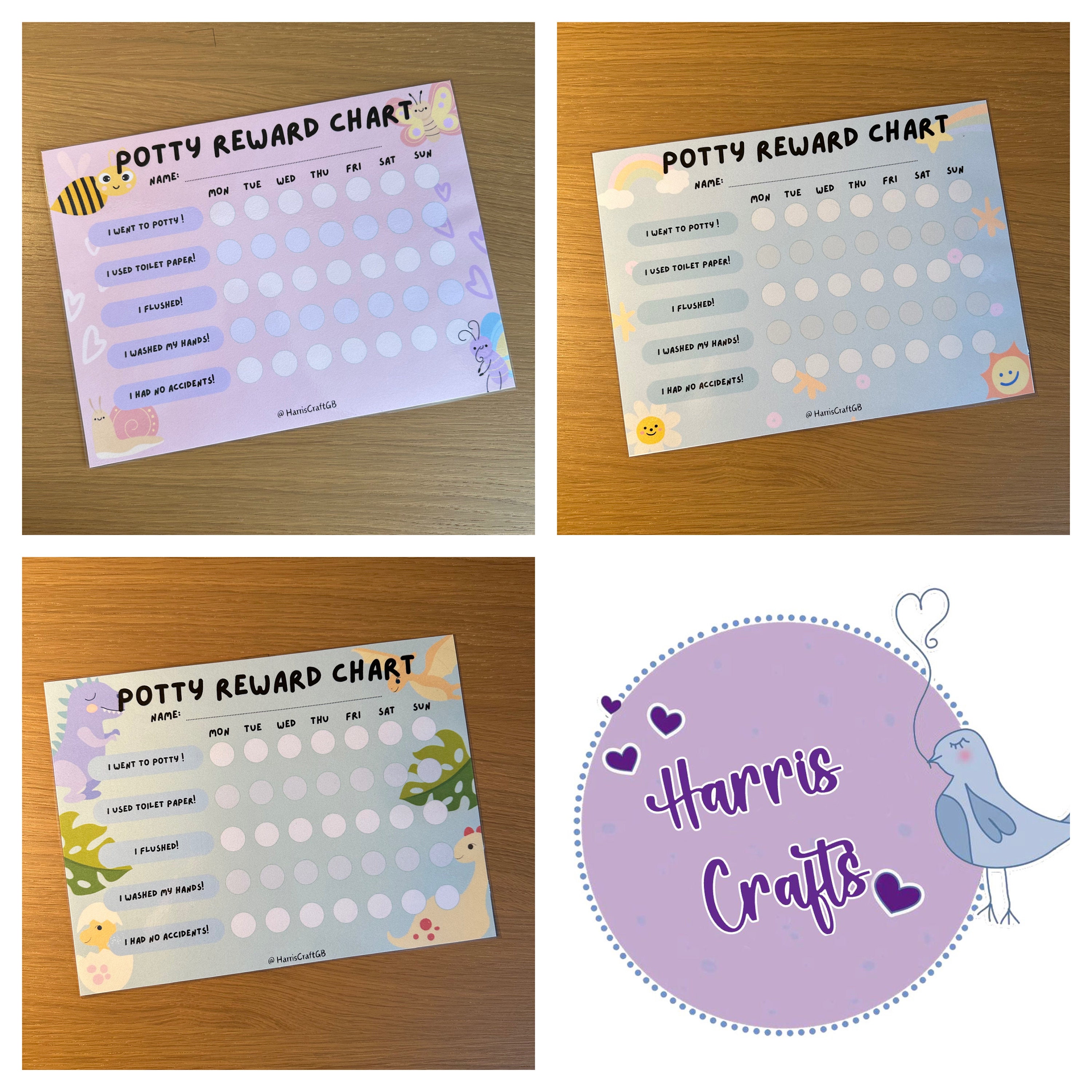 Potty Reward Chart for Kids Digital Download Print at Home Kids Daily ...
