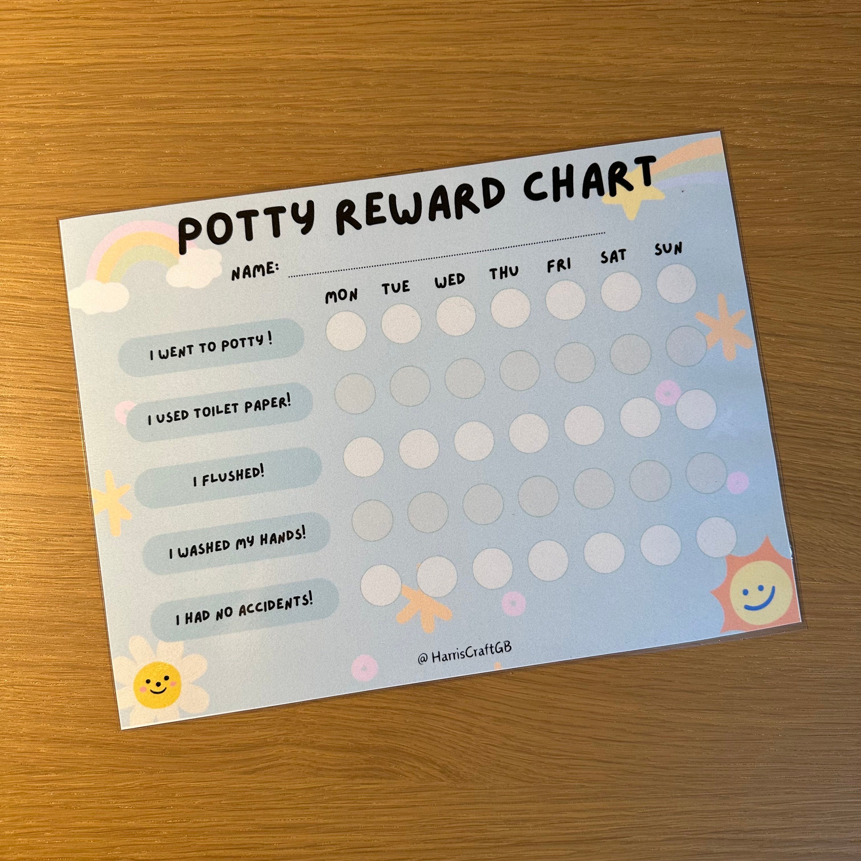 Potty Reward Chart for Kids Digital Download Print at Home Kids Daily ...