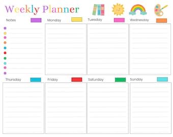 Weekly Planner Printable Week at Glance Undated Planner Weekly to Do ...