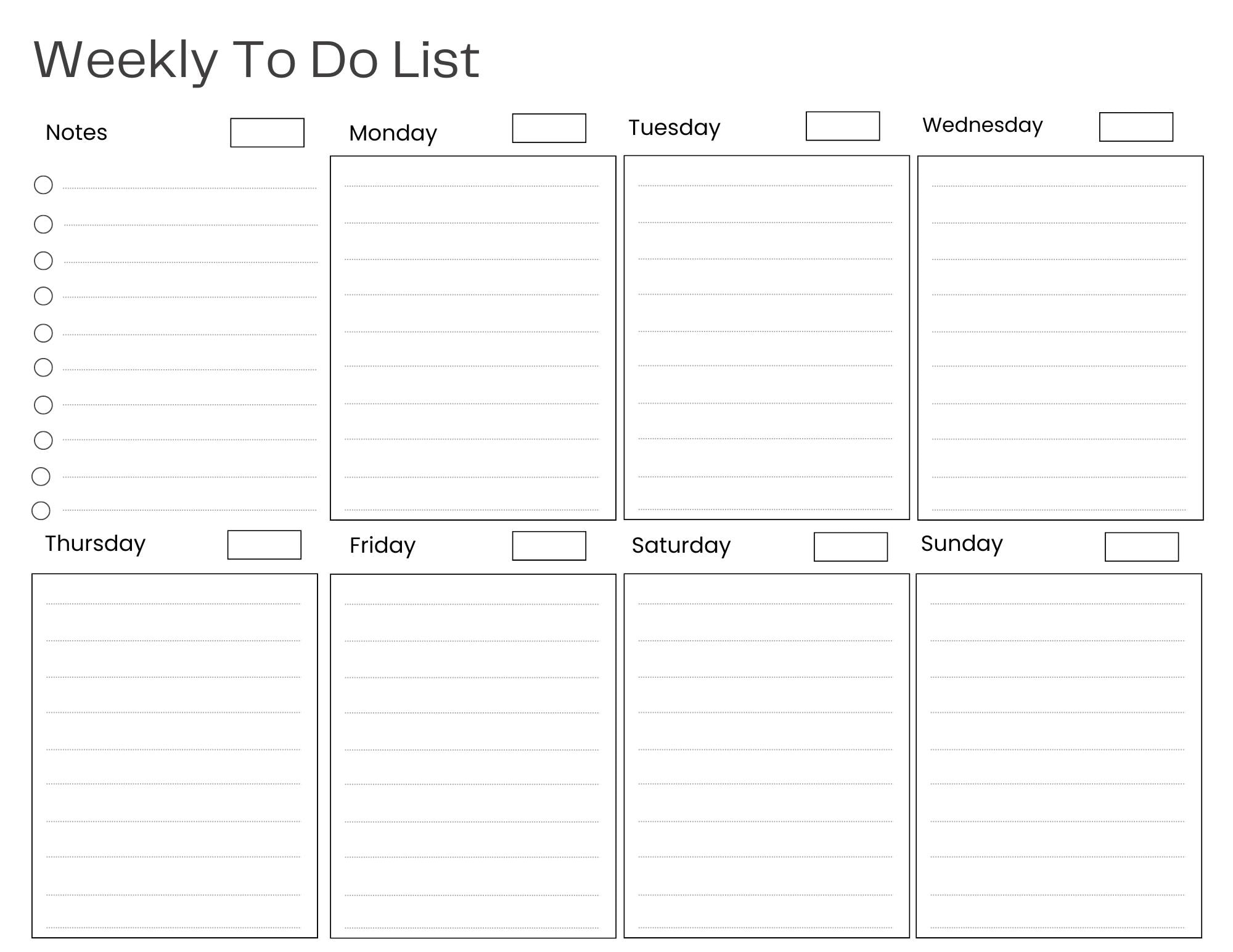 Weekly Planner Printable Week at Glance Undated Weekly Planner Weekly ...