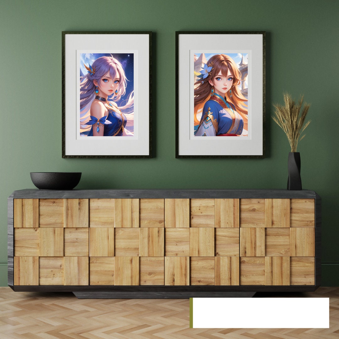 2 Anime Girls Bundle Anime Art Poster Anime Art Print Anime Waifu Poste ...