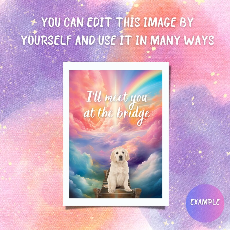 Rainbow Bridge Digital Frame Instant Download PNG Pet Loss Gift ...