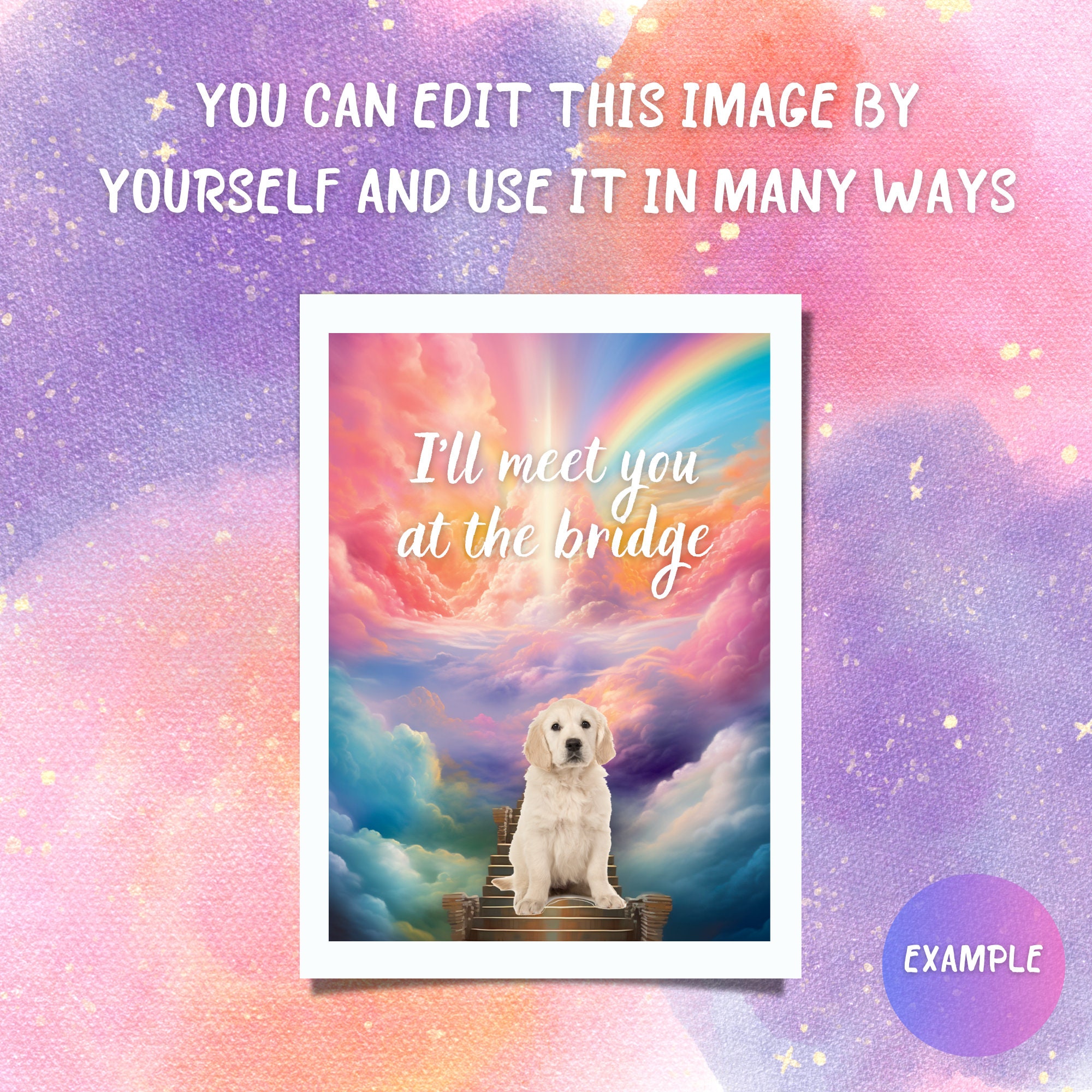 Rainbow Bridge Digital Frame Instant Download PNG Pet Loss Gift ...