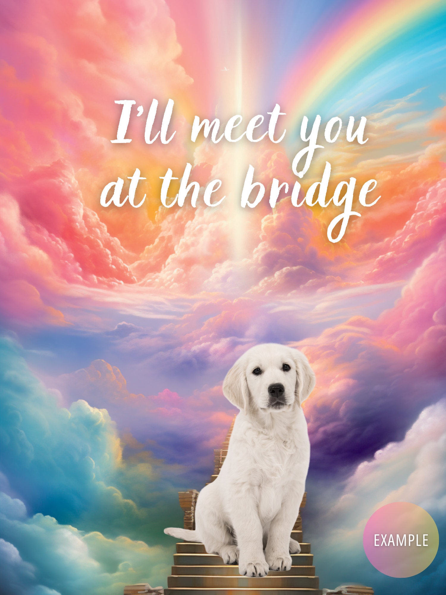 Rainbow Bridge Digital Frame Instant Download PNG Pet Loss Gift ...