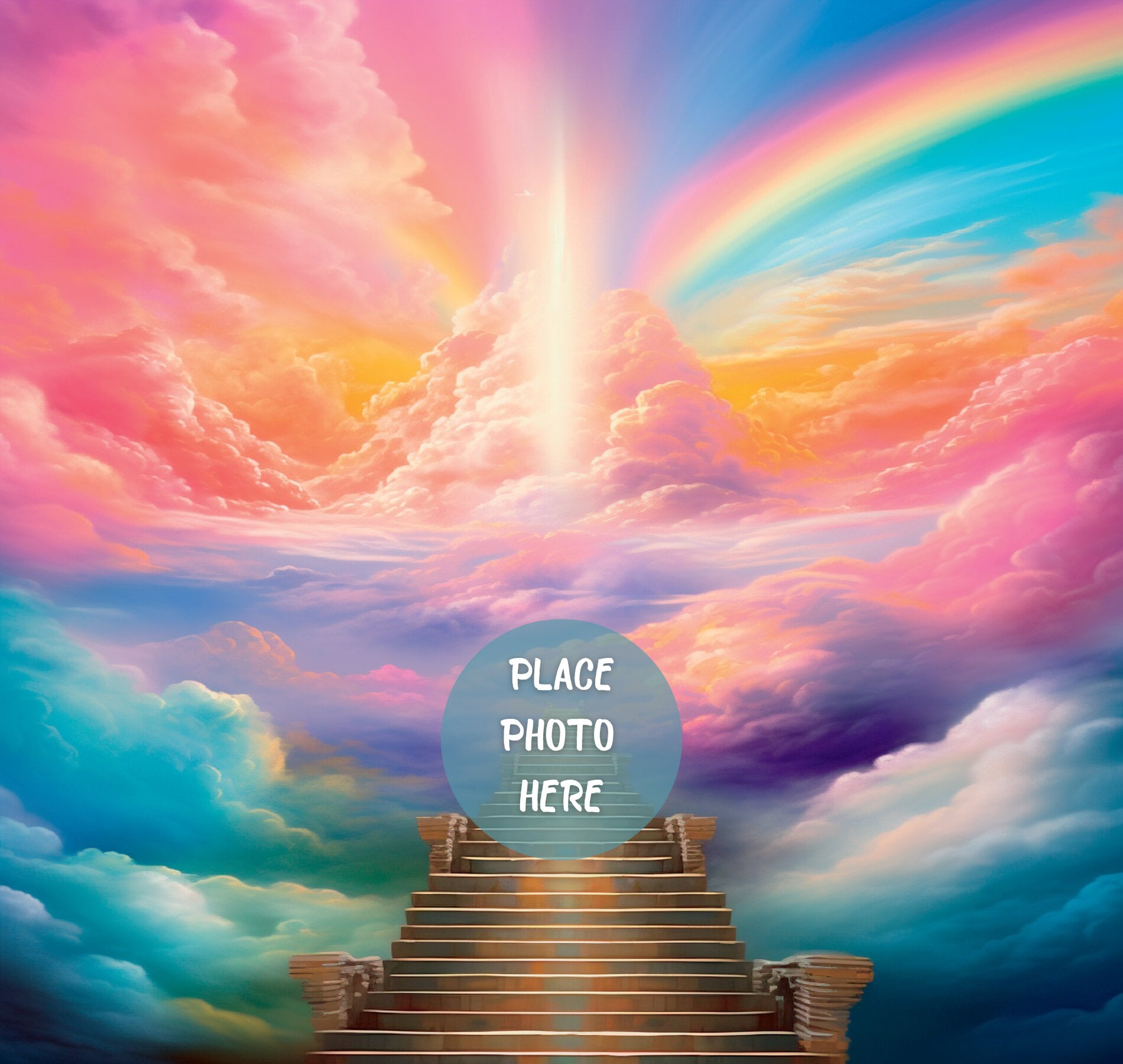 Rainbow Bridge Digital Frame Instant Download PNG Pet Loss Gift ...