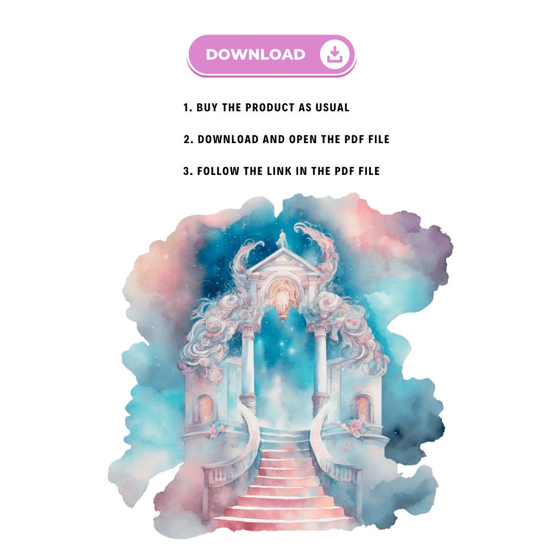 Watercolor Heaven Stairs Clipart PNG, Heavenly Gates, Rest in Peace ...