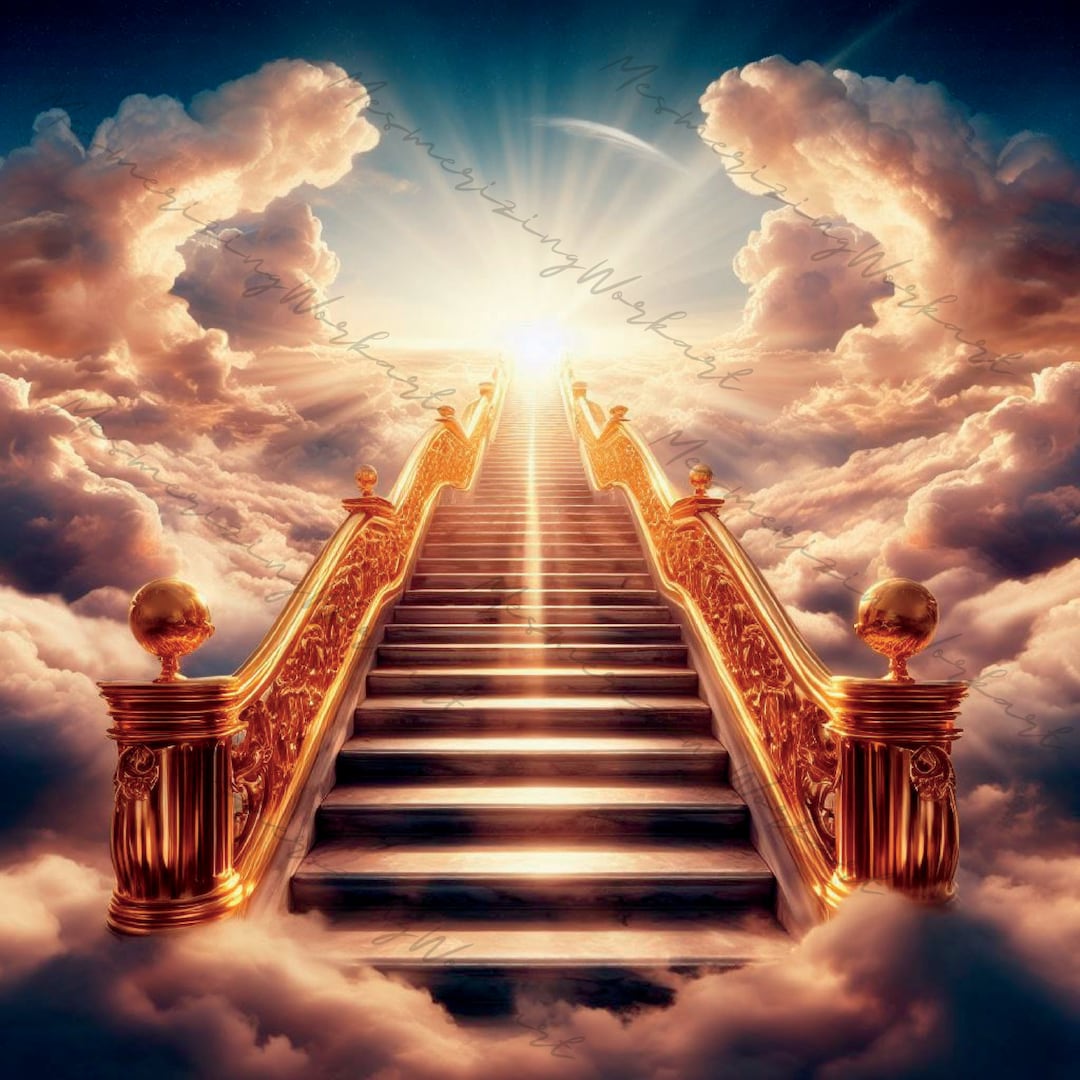 Heaven Background PNG Memorial Background Stairs to Heaven Memorial ...