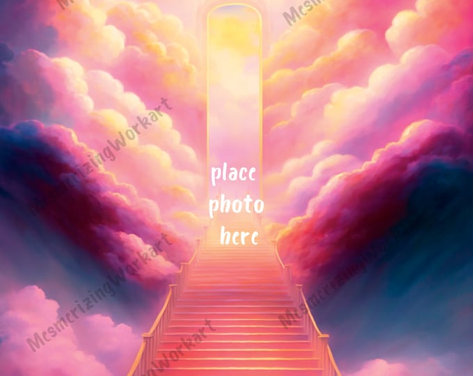 Pink Heaven Background PNG | Memorial Background | Stairs to Heaven ...