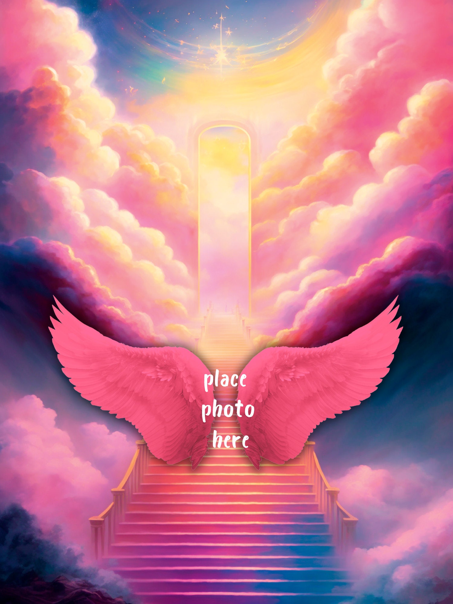 Pink Heaven Background Memorial Design Heaven Memorial Background ...