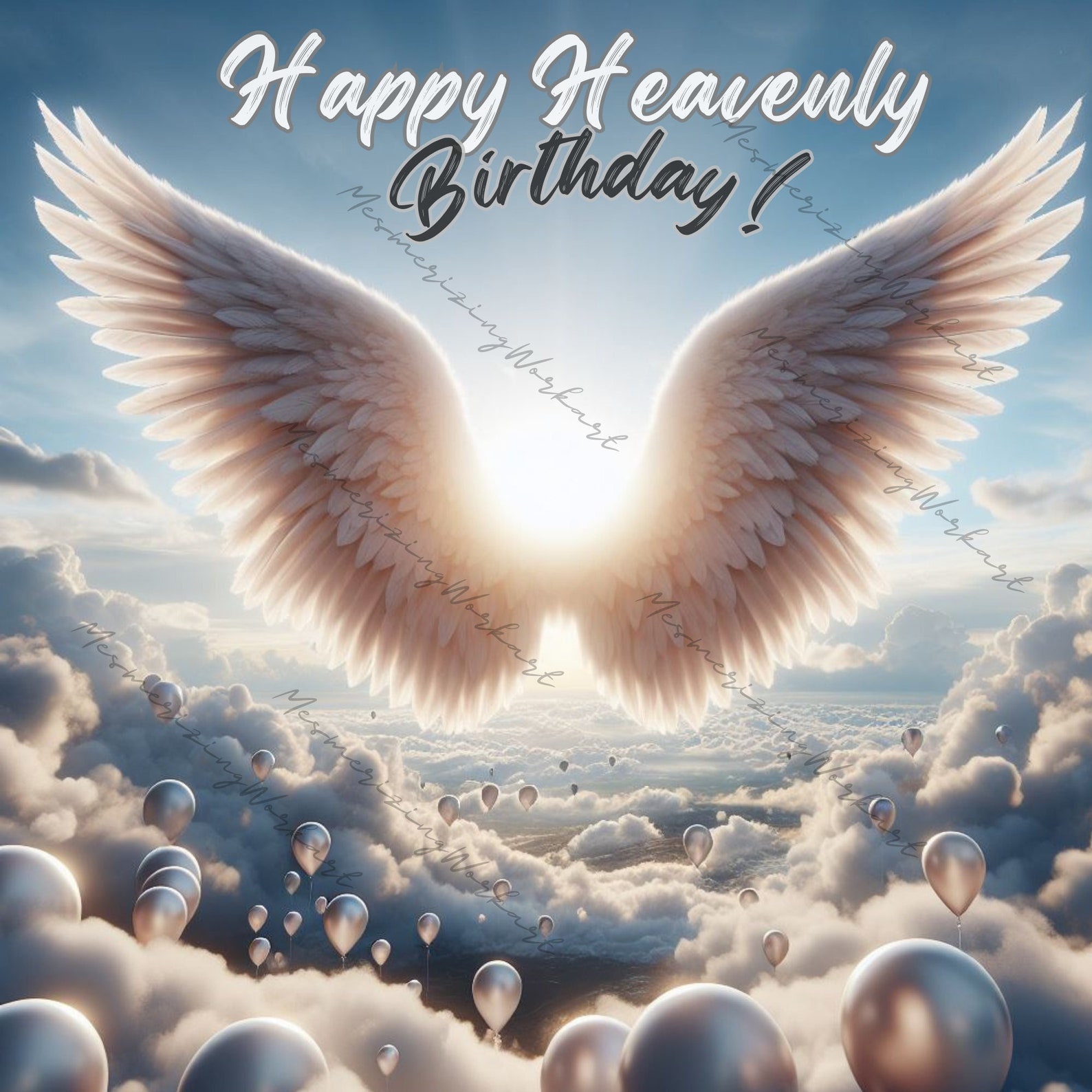 Happy Heavenly Birthday in Loving Memory Birthday in Heaven Overlay ...