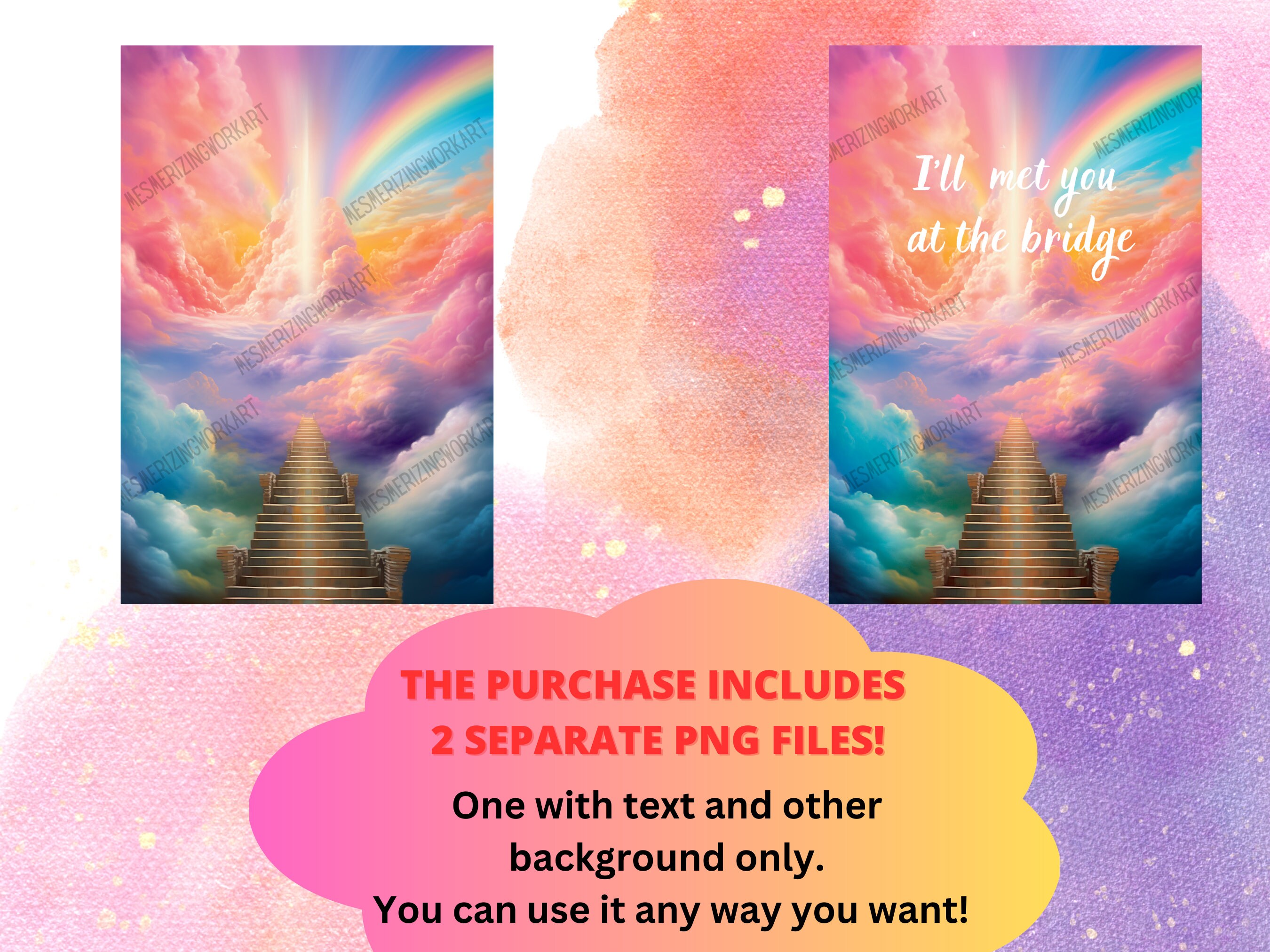 Rainbow Bridge Digital Frame Instant Download PNG Pet Loss - Etsy Canada