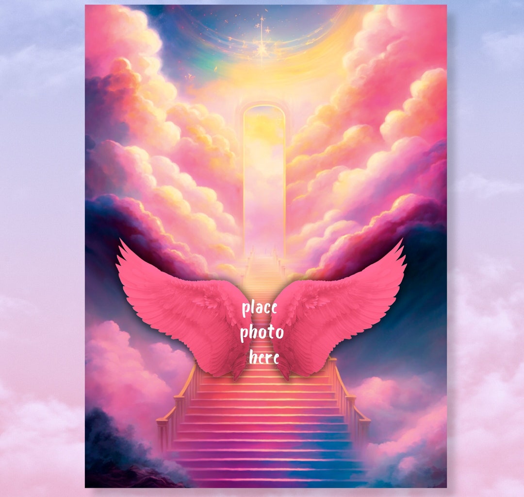 Pink Heaven Background Memorial Design Heaven Memorial Background ...