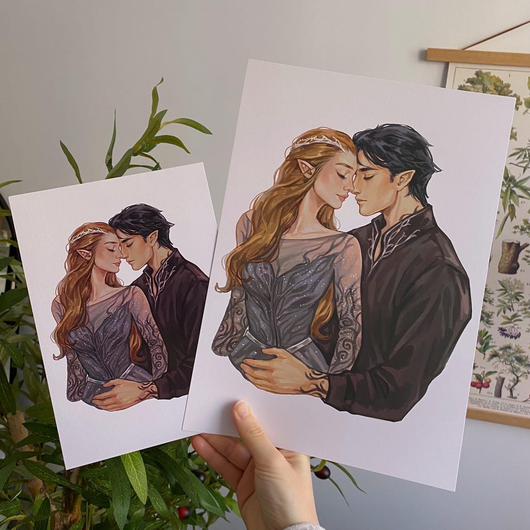 BIG PRINT || ACOTAR Feyre Rhysand Nesta Cassian Feysand Nessian Bookart Illustration Print A ...