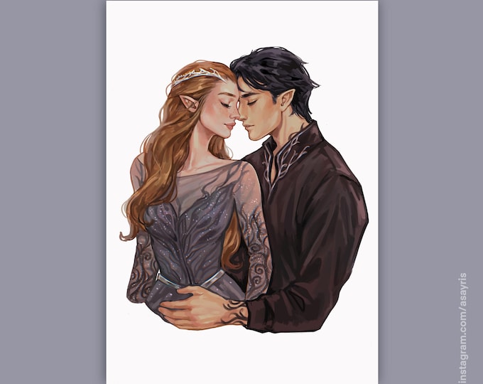 ACOTAR Feyre Rhysand Nesta Cassian Feysand Nessian Bookart Illustration Print A Court of Thorns ...