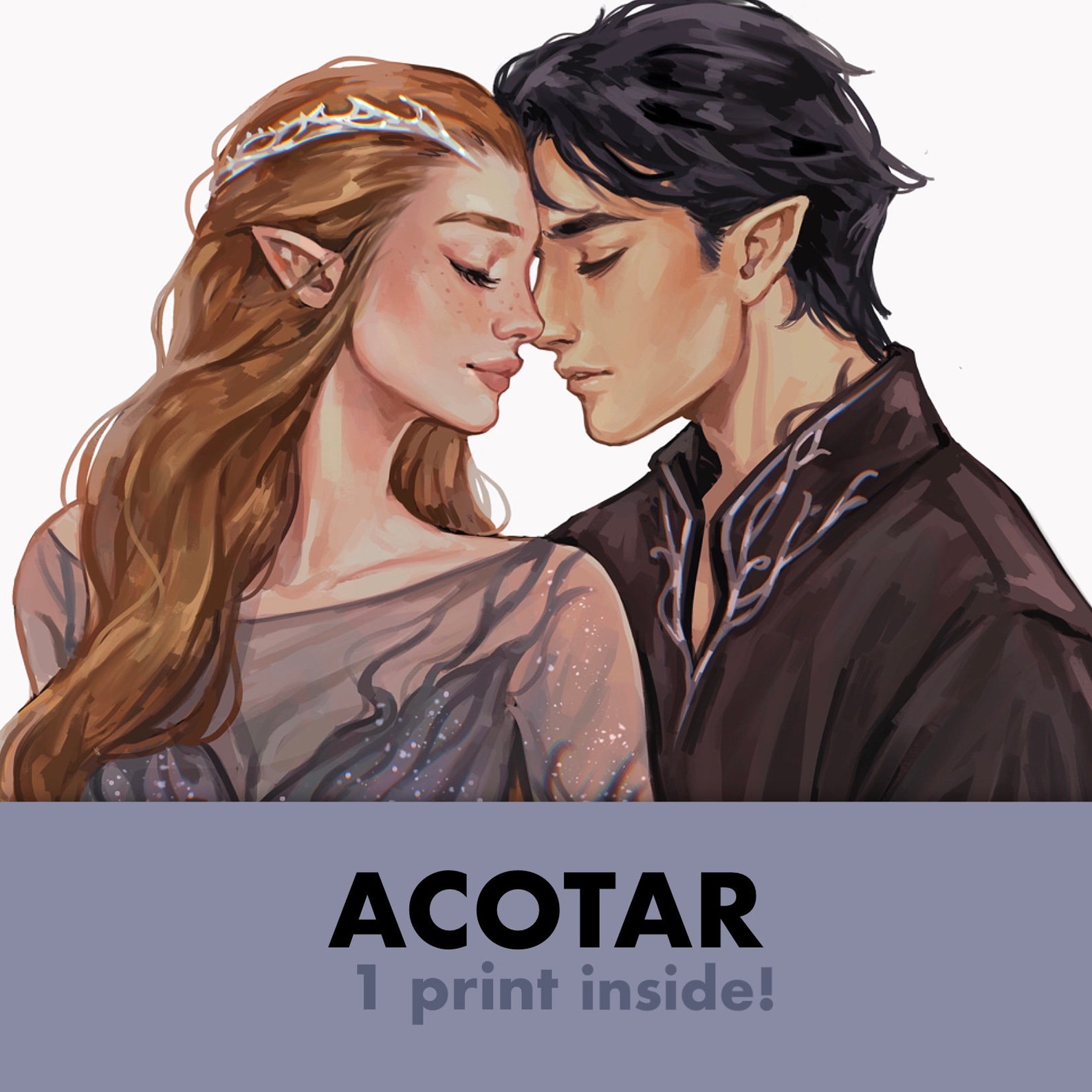 ACOTAR Feyre Rhysand Bookart Illustration Print A Court of Thorns and ...