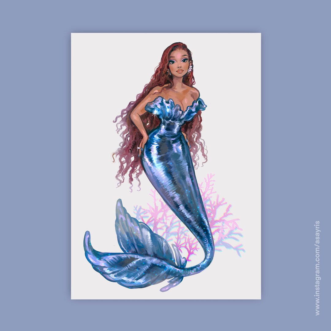 Princess, Mermaid, Illustration, Art Print, Asayris, Girl, Drawing - Etsy