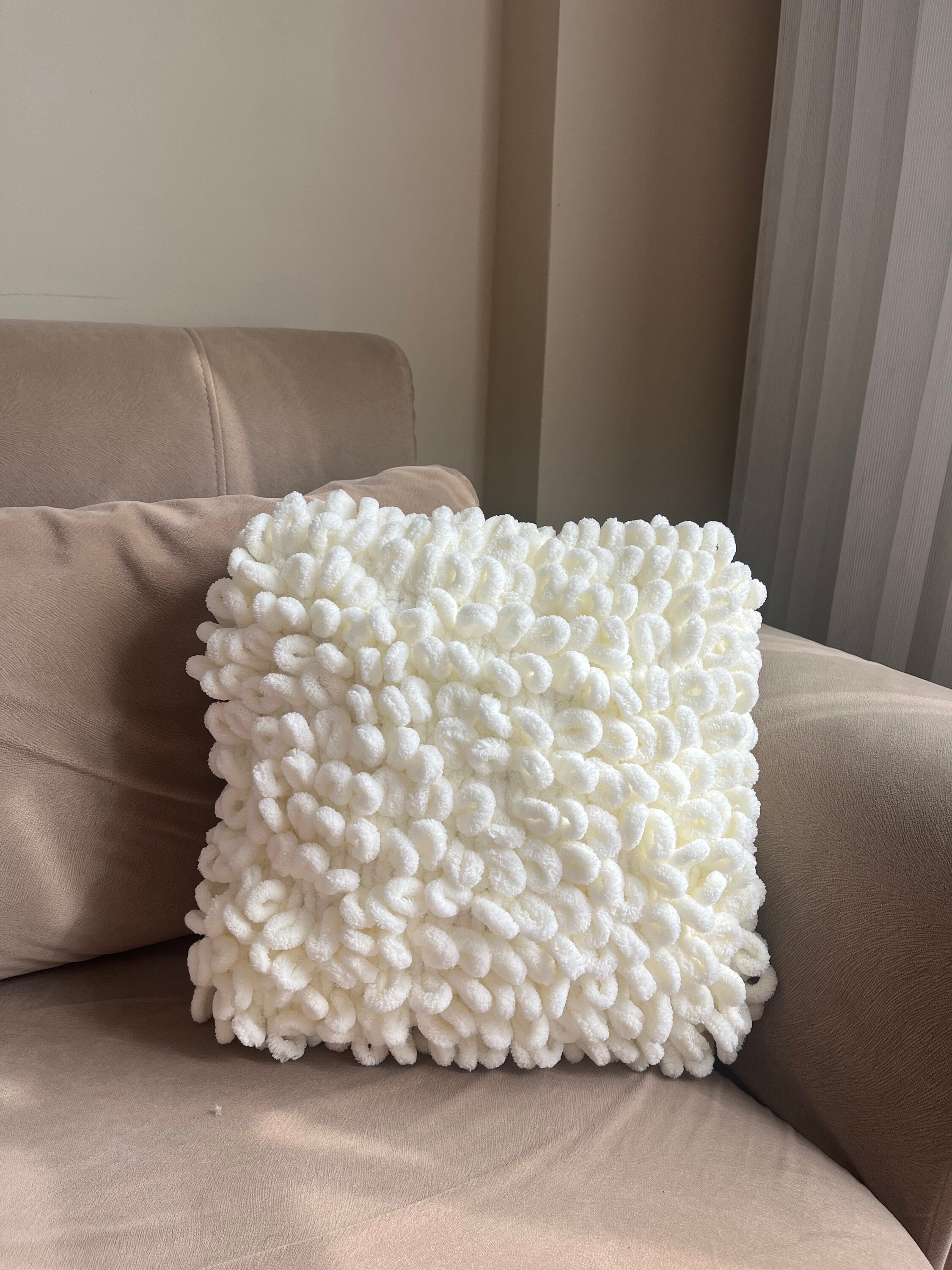 Alize Puffy Pillow, Soft Fluffy Pillow,sofa Pillow Couch,chunky Knit ...