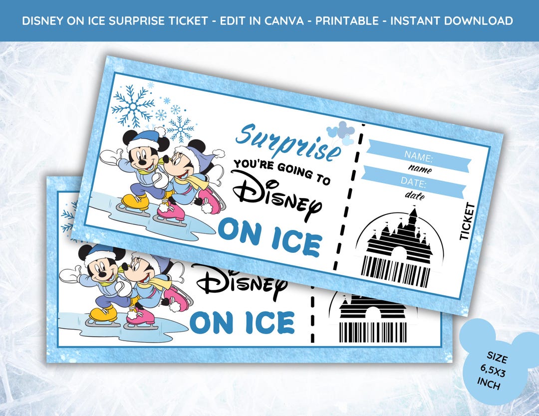 Disney on Ice Ticket, Disney Surprise Trip Voucher, Printable Disney ...