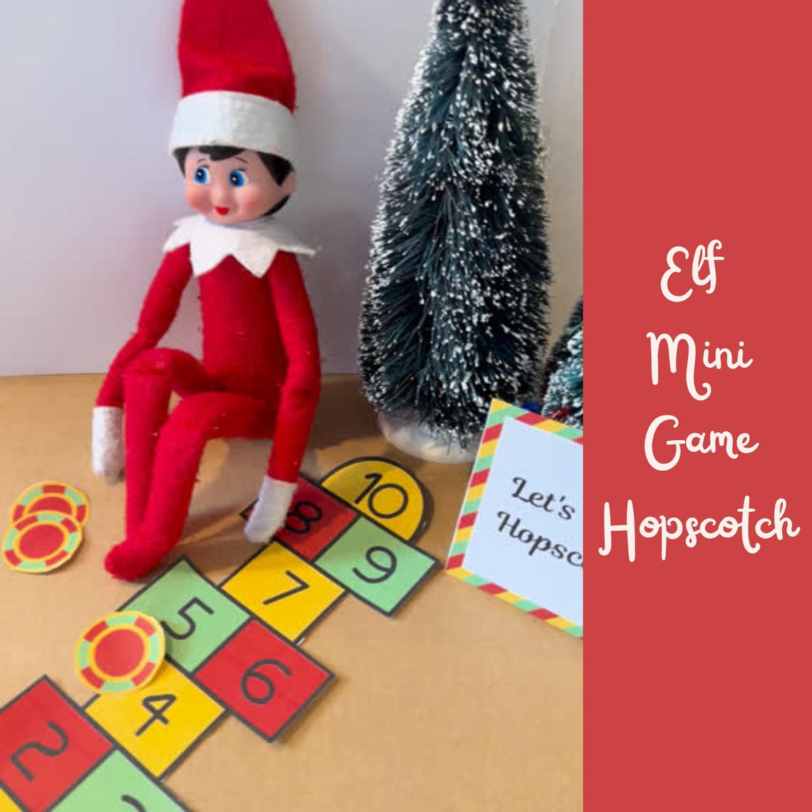 Printable Elf Game, Christmas Elf Hopscotch, Printable Elf Kit, Elf ...