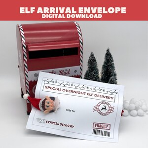 Elf Arrival Envelope 2025, Printable Overnight Elf Delivery Letter ...