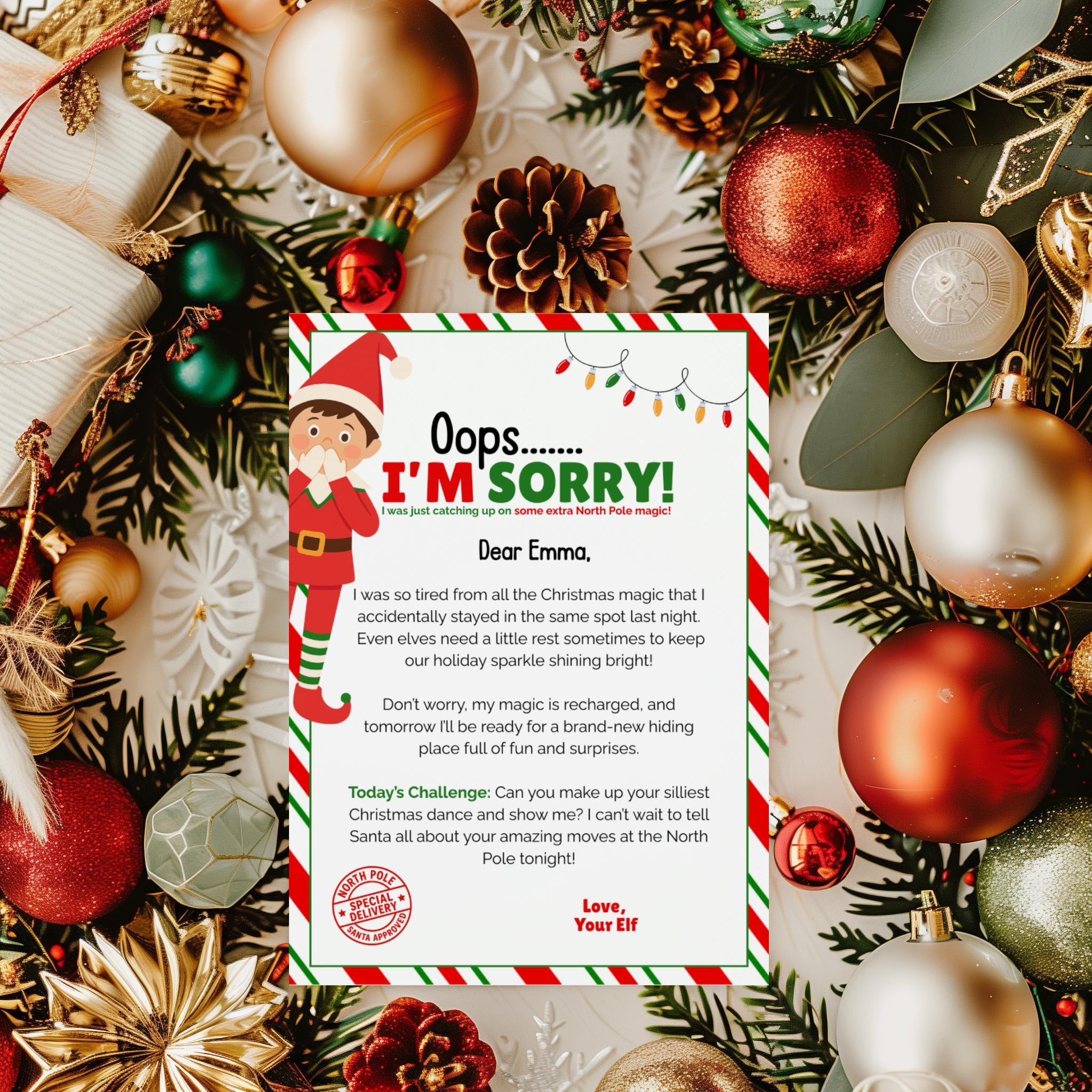 Elf Forgot to Move Letter, Printable Elf Excuse Note, Christmas Elf ...