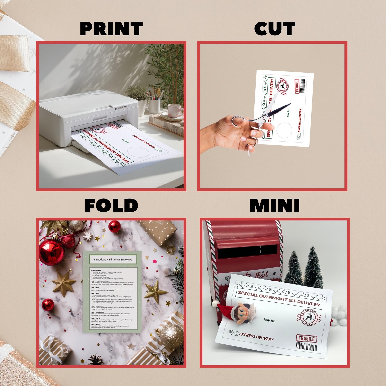Elf Arrival Envelope 2025, Printable Overnight Elf Delivery Letter ...