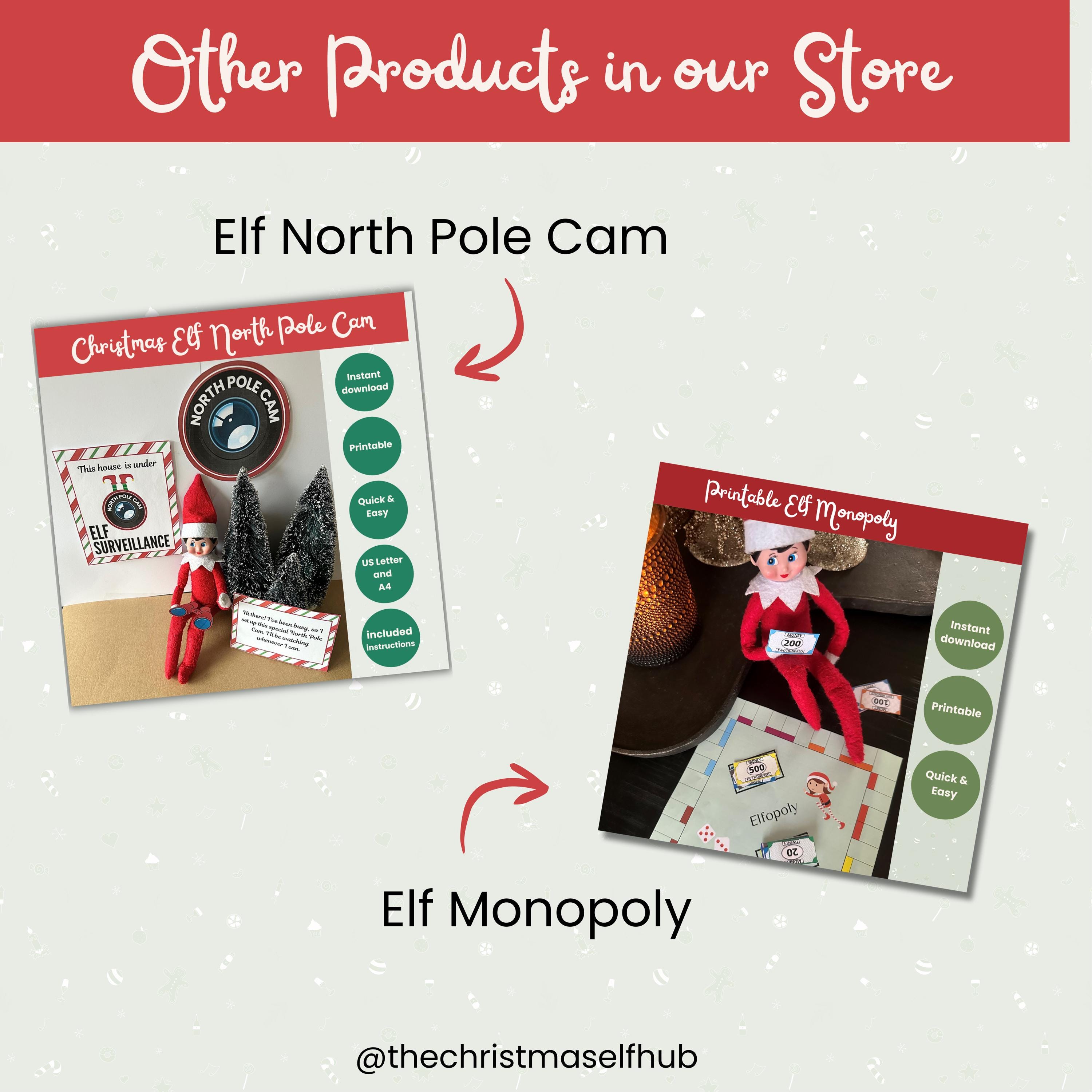 Printable Elf Game, Christmas Elf Hopscotch, Printable Elf Kit, Elf ...