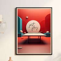 Ping Pong Wall Decal Vinyl Sticker Table Tennis Wall Art Game Paddle ...