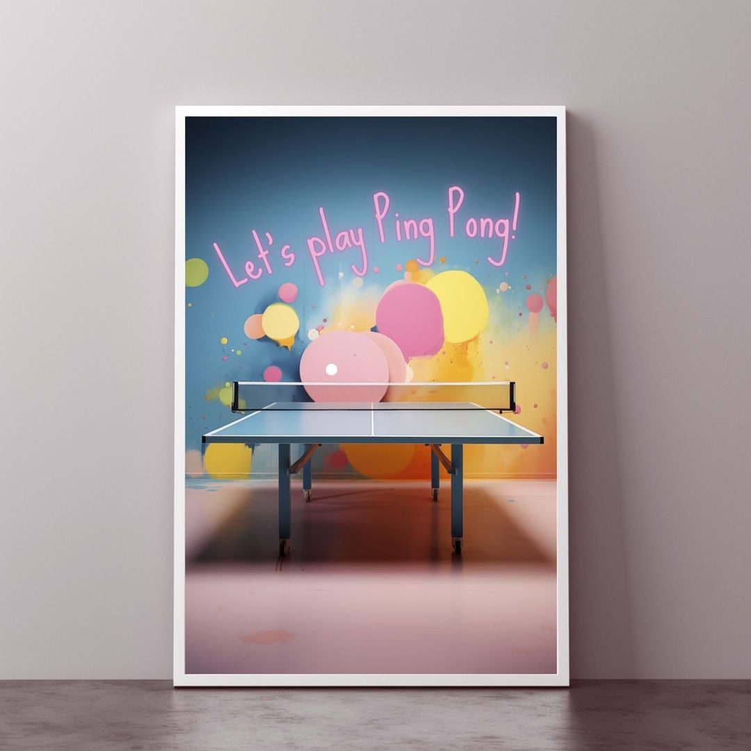 Let's Play Ping Pong! - Table Tennis Colorful Pastel Cute Motivational ...