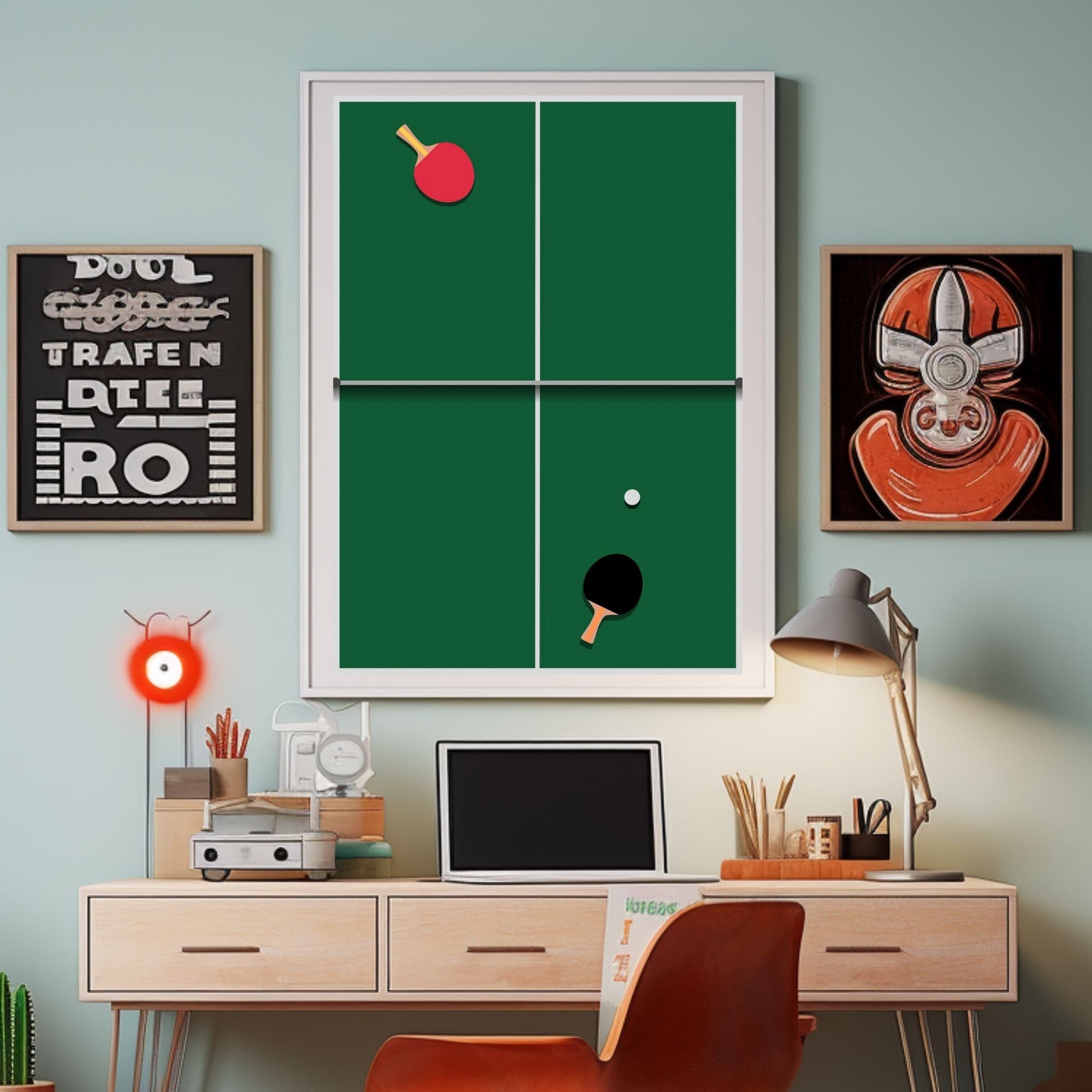 Table Tennis Green | Minimalistic Ping Pong Poster | Printable 300 DPI ...