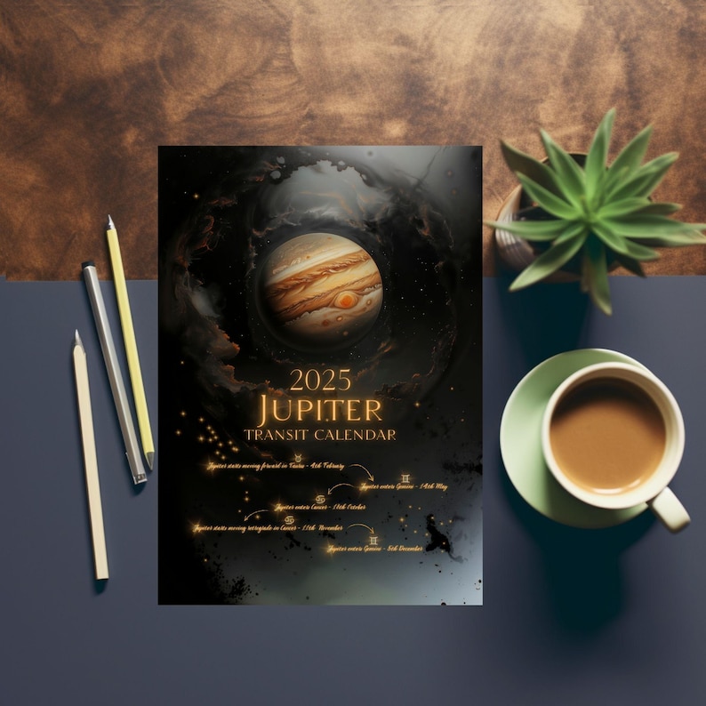 JUPITER Transit Calendar 2025 | Enchanting Astrological Poster | 300 ...