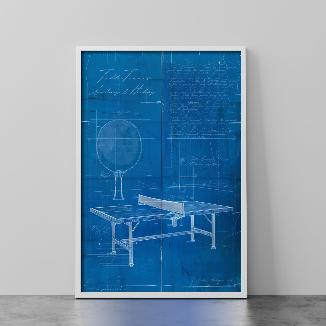 Table Tennis Blueprint: Anatomy and History | Ping Pong Poster ...