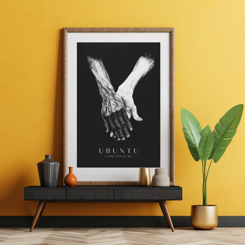 Ubuntu Black and White Poster | Holding Hands - Unity Celebration | I ...