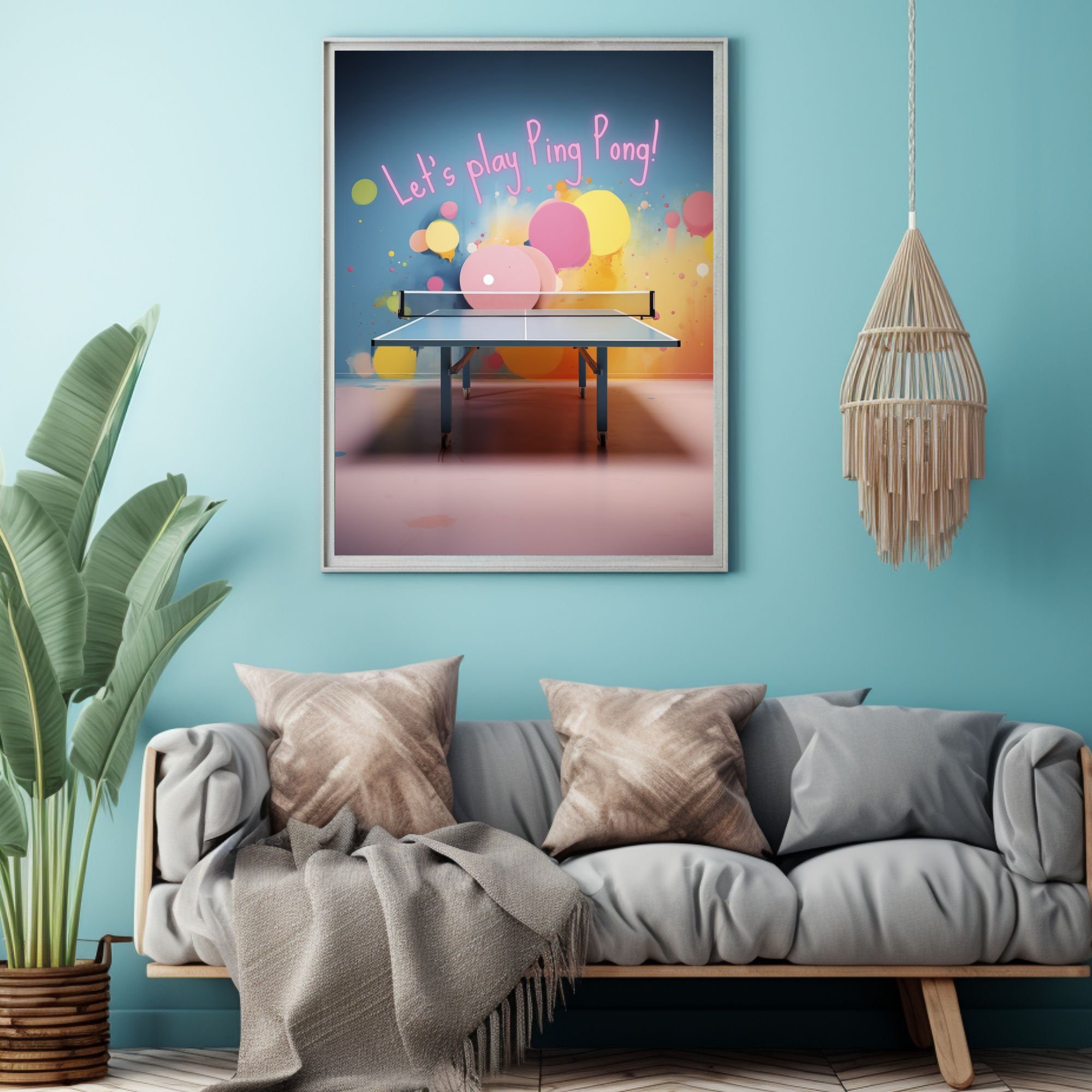 Let's Play Ping Pong! - Table Tennis Colorful Pastel Cute Motivational ...