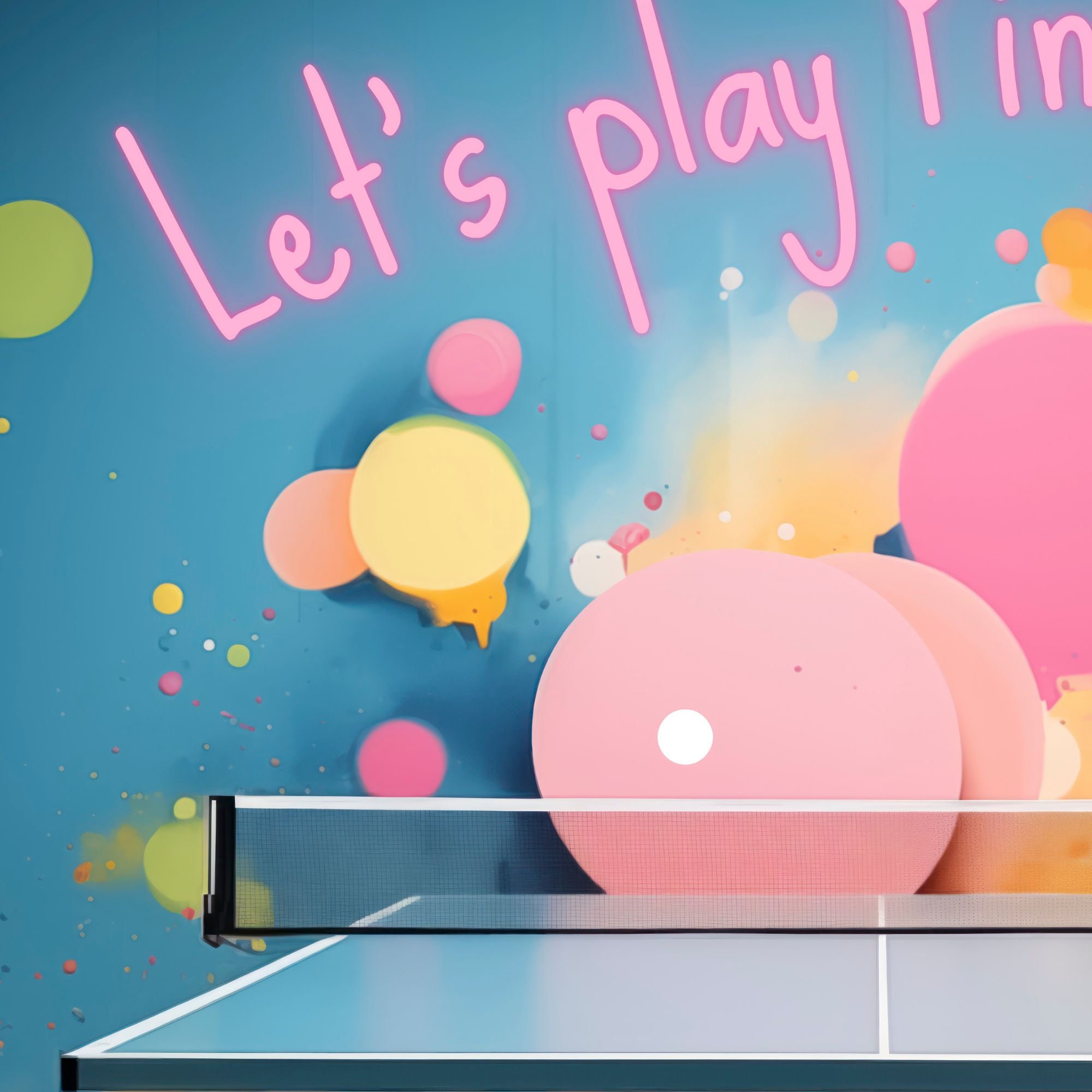 Let's Play Ping Pong! - Table Tennis Colorful Pastel Cute Motivational ...