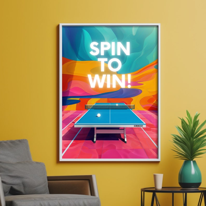 Spin to Win! Table Tennis Wall Art | Ping Pong Motivational Poster ...