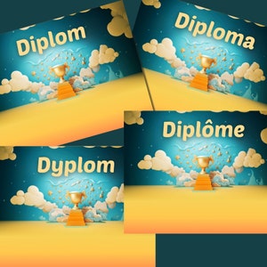 Diploma - Diplom - Diplom - Diplôme - Blank Printable Certificate for ...