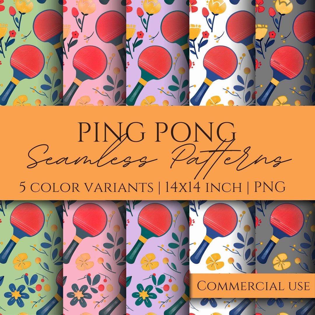 Ping Pong Floral Seamless Patterns | Table Tennis Printable Paper ...