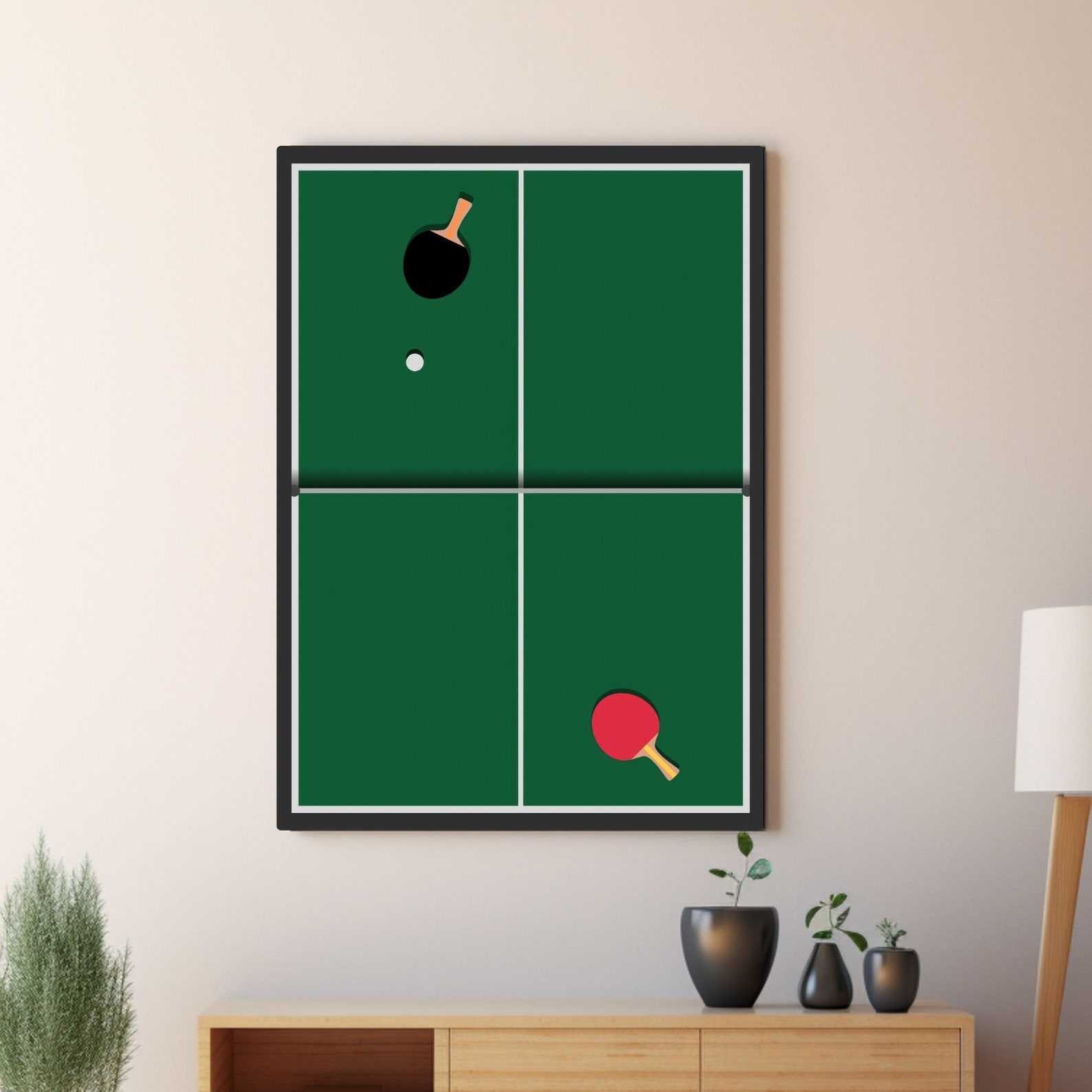 Table Tennis Green | Minimalistic Ping Pong Poster | Printable 300 DPI ...